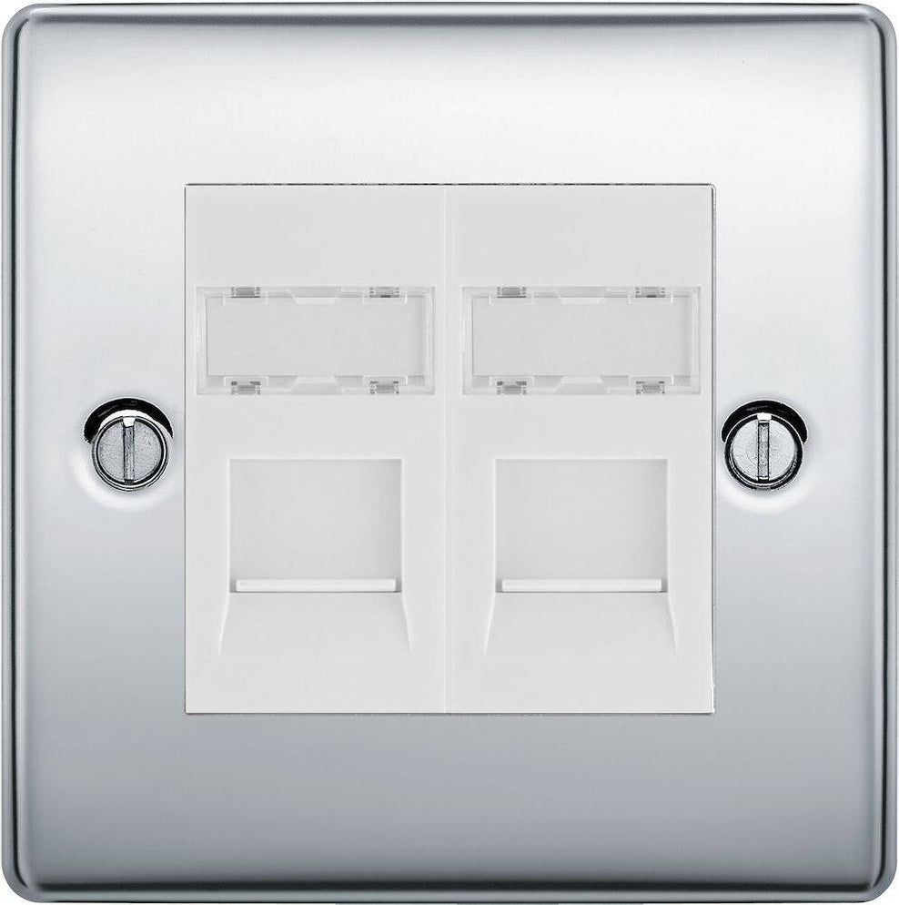 BG Nexus Metal Polished Chrome Double Cat6 Data Outlet NPCRJ4526W | RS ...