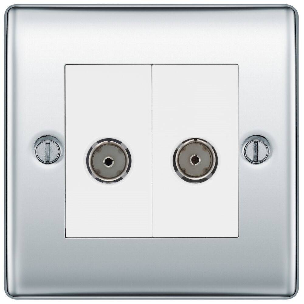 BG Nexus Metal Polished Chrome Double Co-axial Socket NPC61 | RS ...
