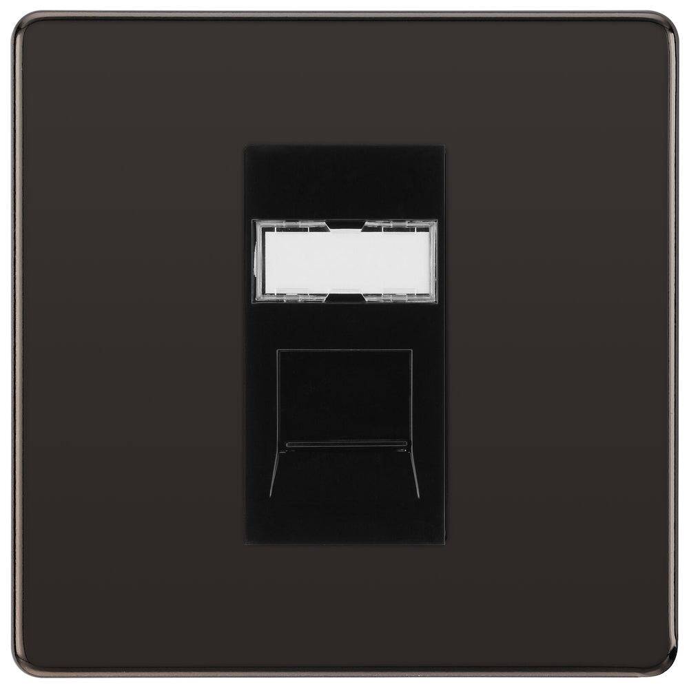 BG Nexus Screwless Black Nickel RJ45 Cat6 Data Outlet FBNRJ4516B | RS ...