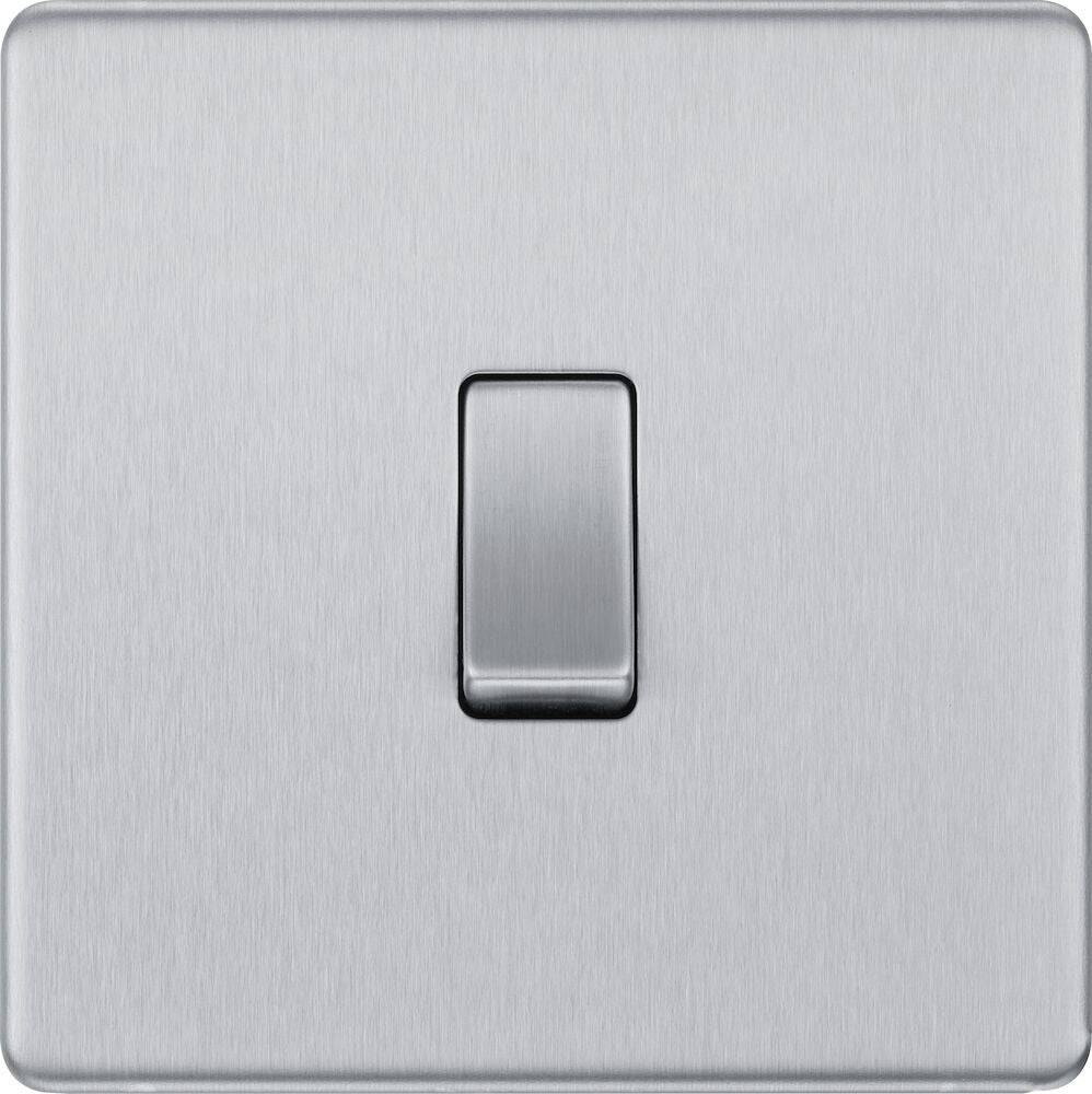 BG Nexus Screwless Brushed Steel 1G 2W Light Switch FBS12 | RS ...