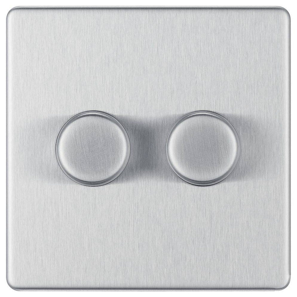 BG Nexus Screwless Brushed Steel 2G Dimmer Switch FBS82 | RS Electrical ...