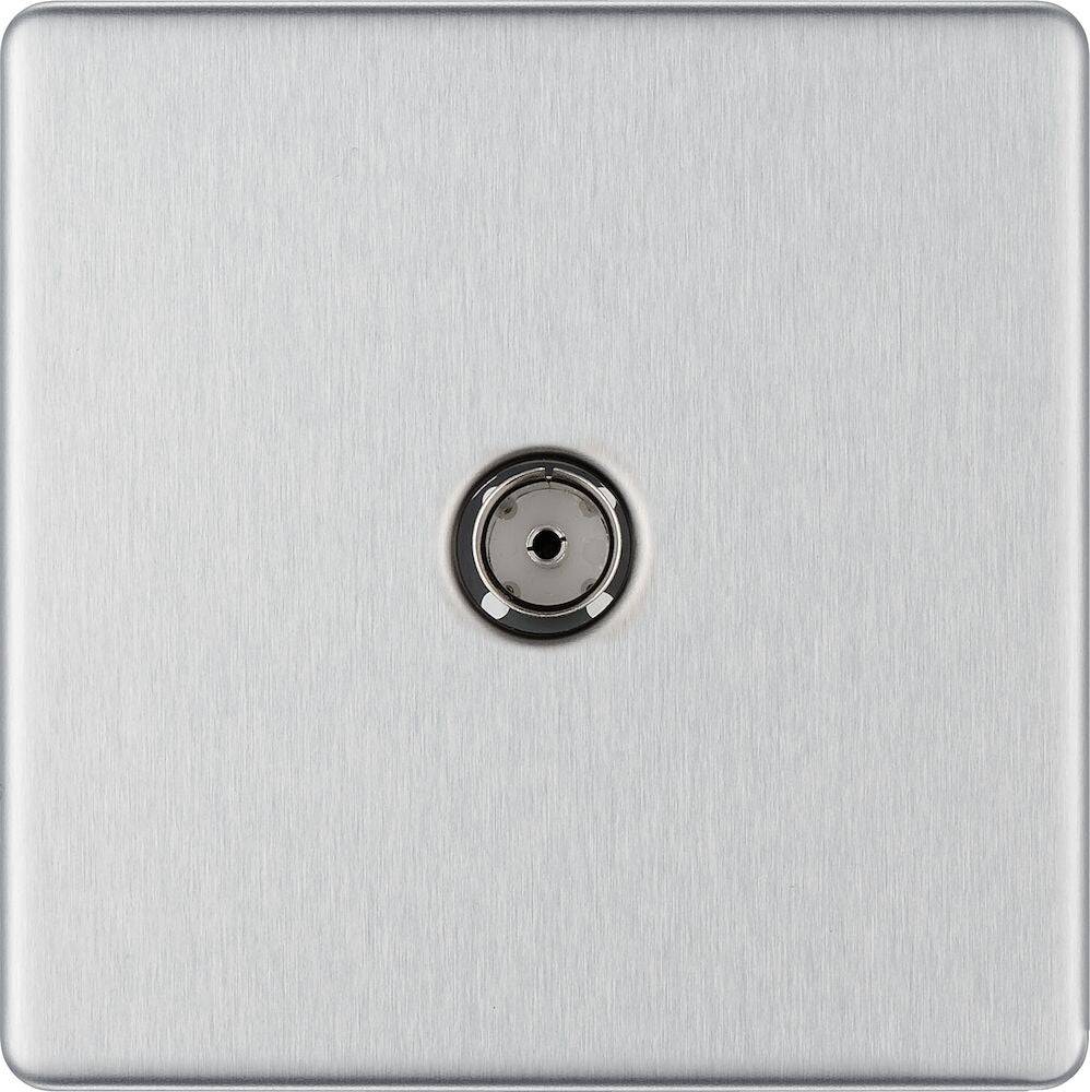 BG Nexus Screwless Brushed Steel Co-axial Socket FBS60 | RS Electrical ...