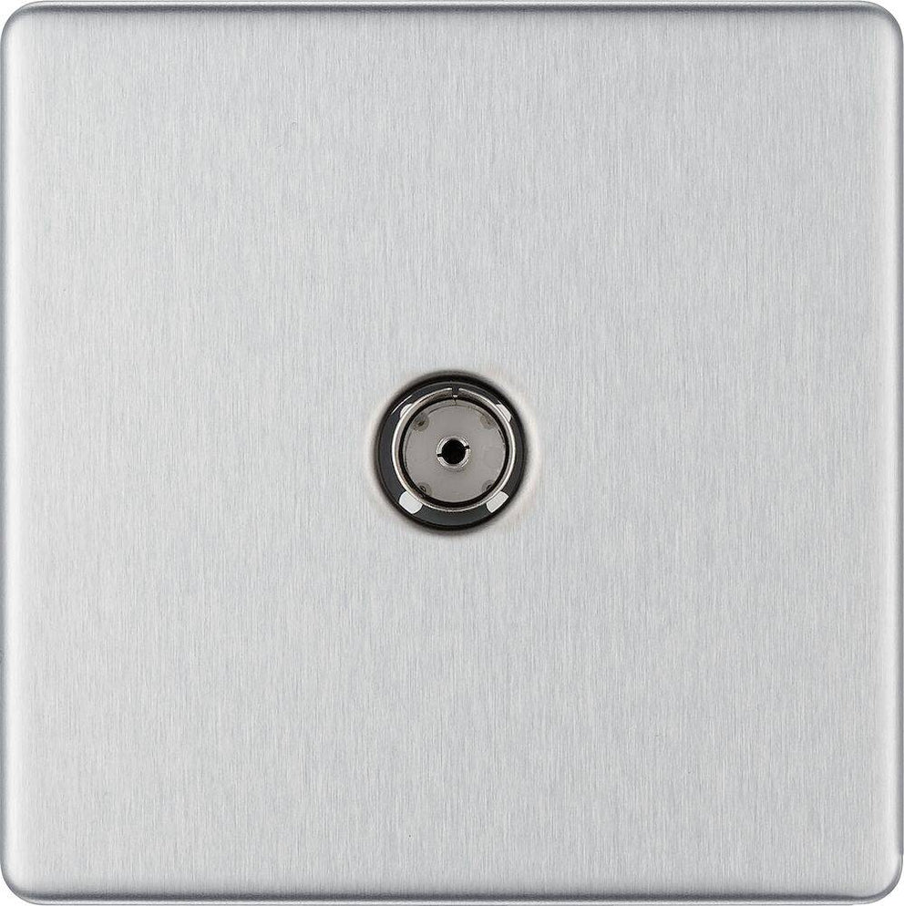 BG Nexus Screwless Brushed Steel Co-axial Socket FBS60 | RS Electrical ...