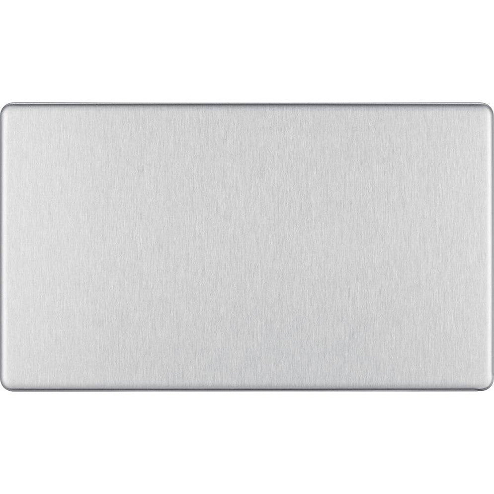 BG Nexus Screwless Brushed Steel Double Blank Plate FBS95 | RS ...