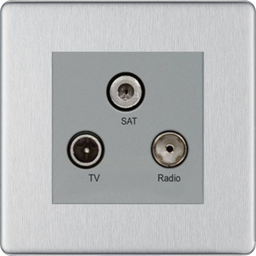 BG Nexus Screwless Brushed Steel TV/FM/SAT Socket FBS67G | RS ...