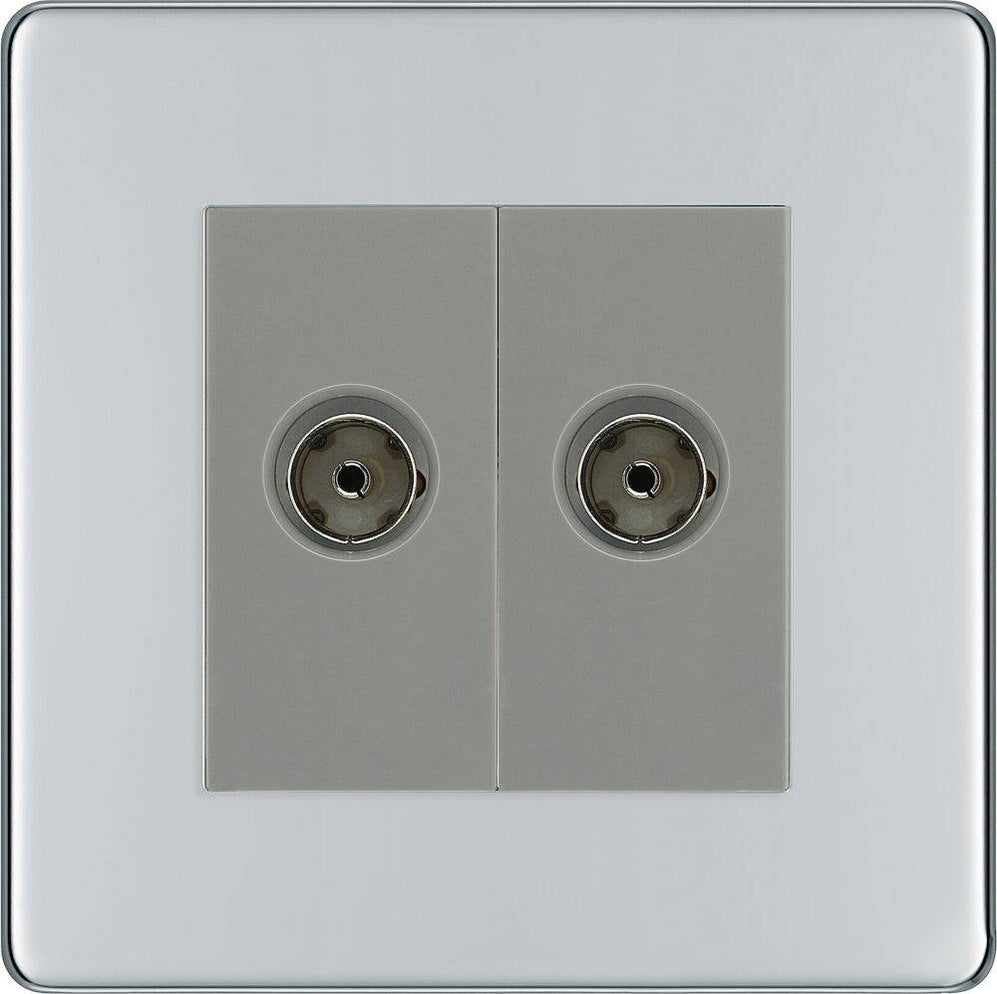 BG Nexus Screwless Polished Chrome Double Co-axial Socket FPC61G | RS ...