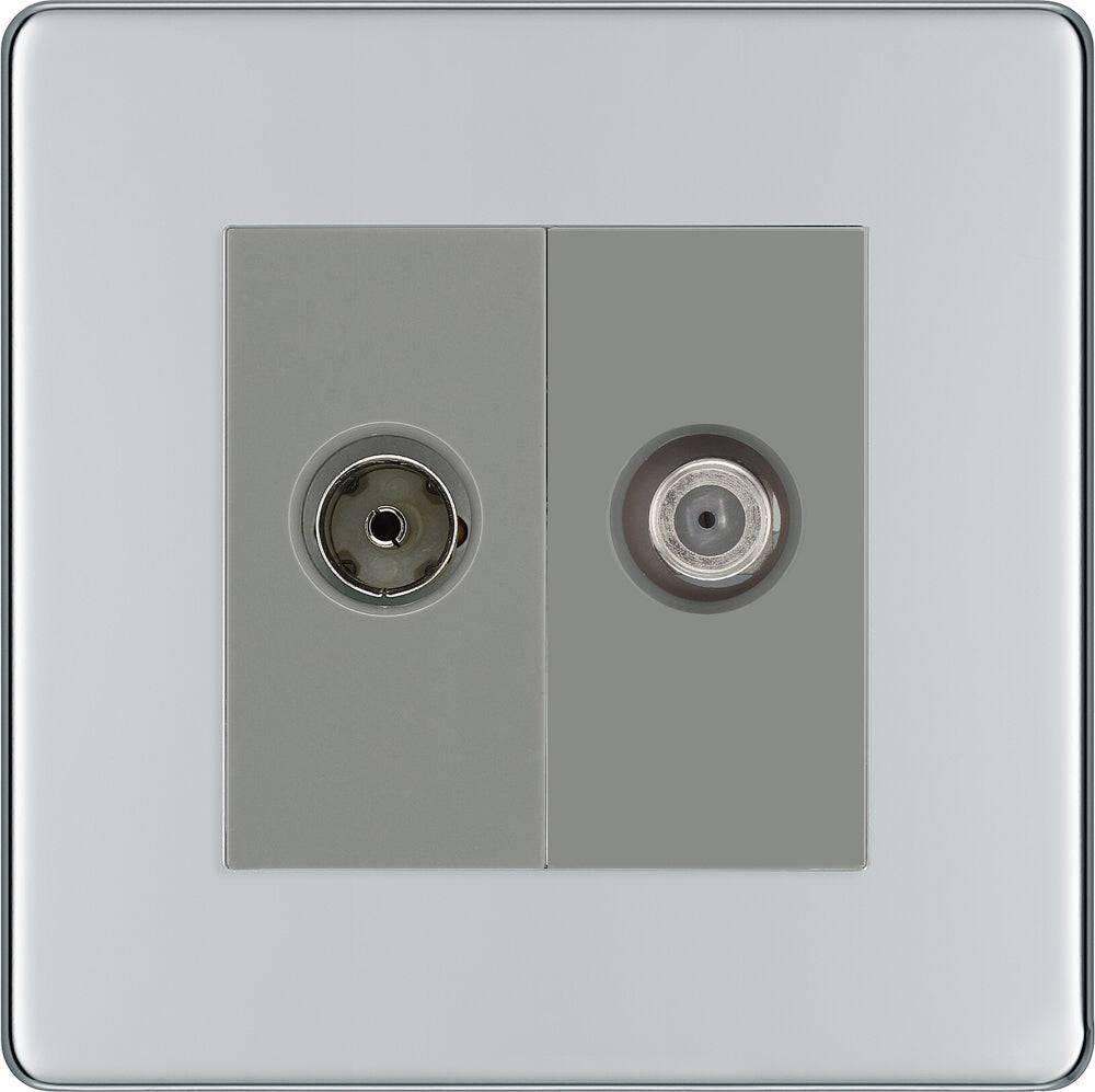 BG Nexus Screwless Polished Chrome TV & Satellite Socket FPC65G | RS ...