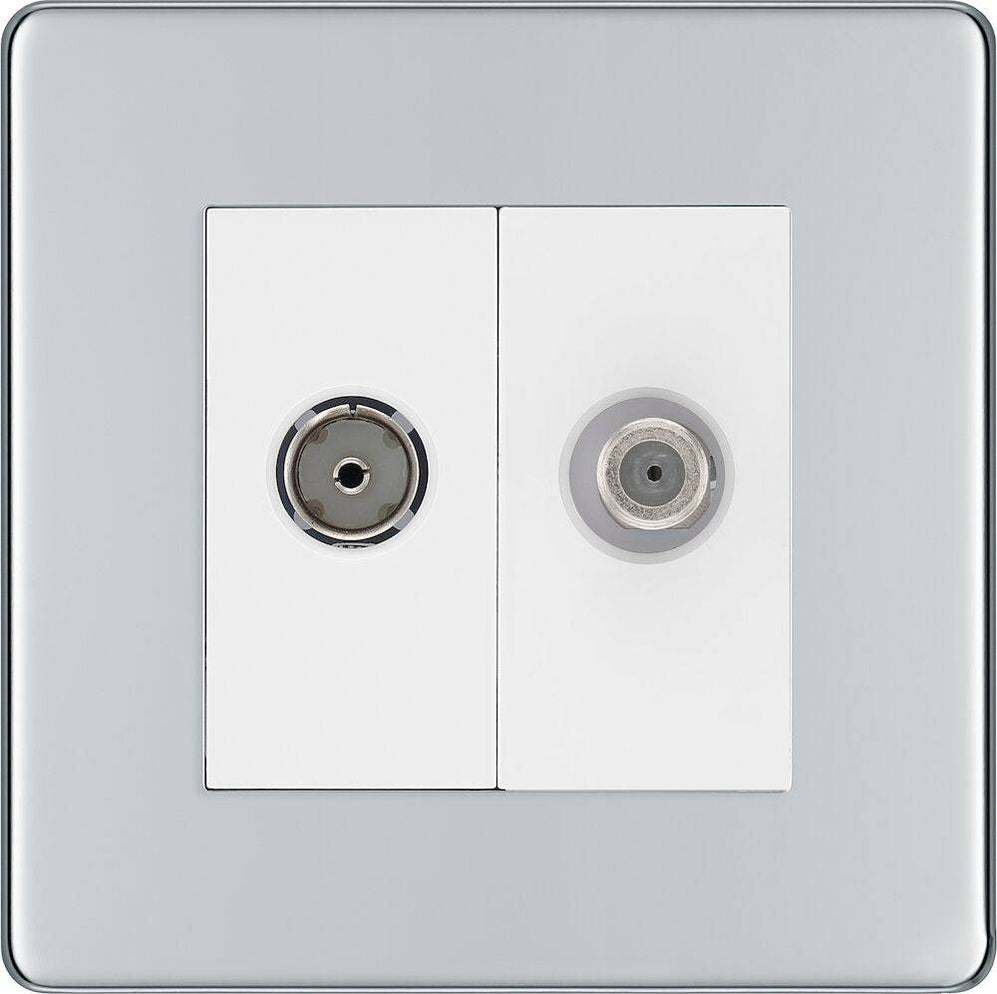 BG Nexus Screwless Polished Chrome TV & Satellite Socket FPC65W | RS ...