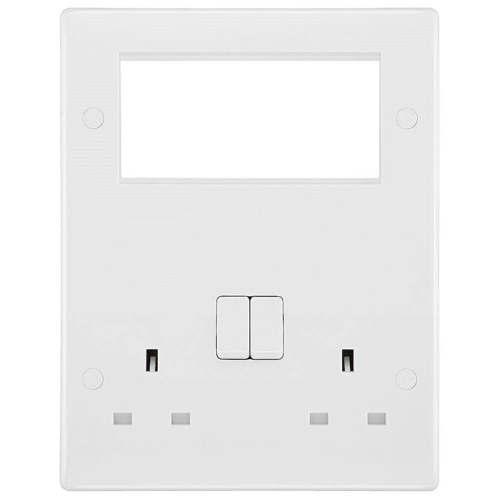 BG White Moulded 13A Double Socket with 4G Euro Plate 822EM4 | RS ...