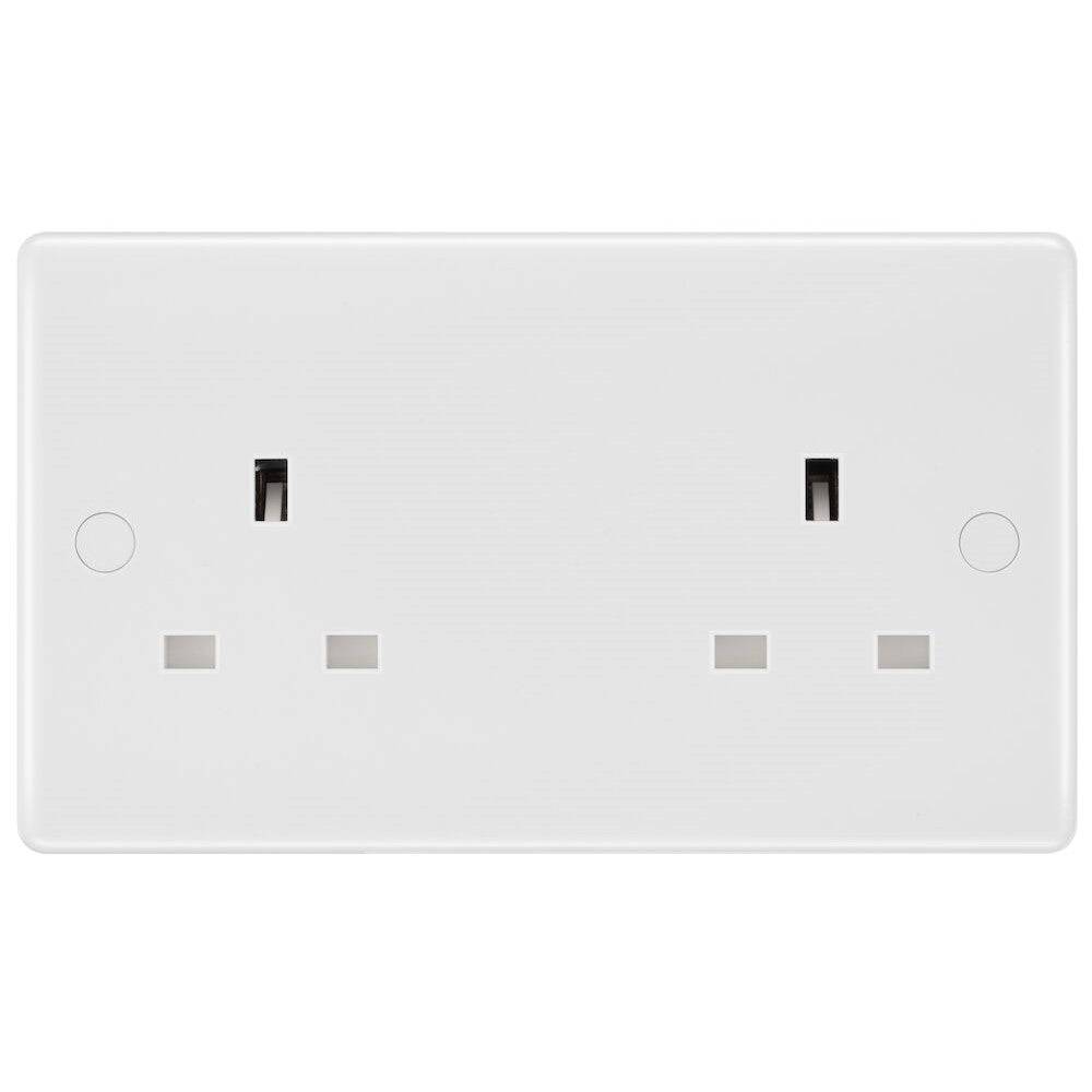 BG White Moulded 13A Unswitched Double Socket 824 | RS Electrical Supplies