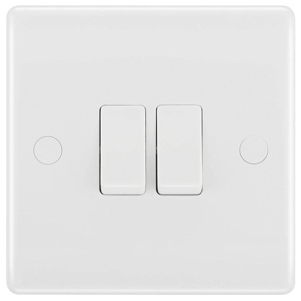 BG White Moulded 2G 2W Light Switch 842 | RS Electrical Supplies