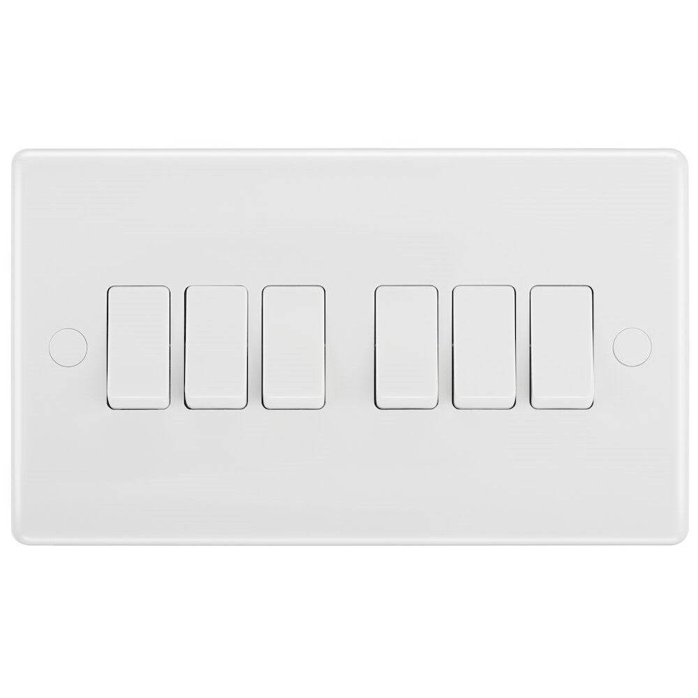 BG White Moulded 6G 2W Light Switch 846 | RS Electrical Supplies