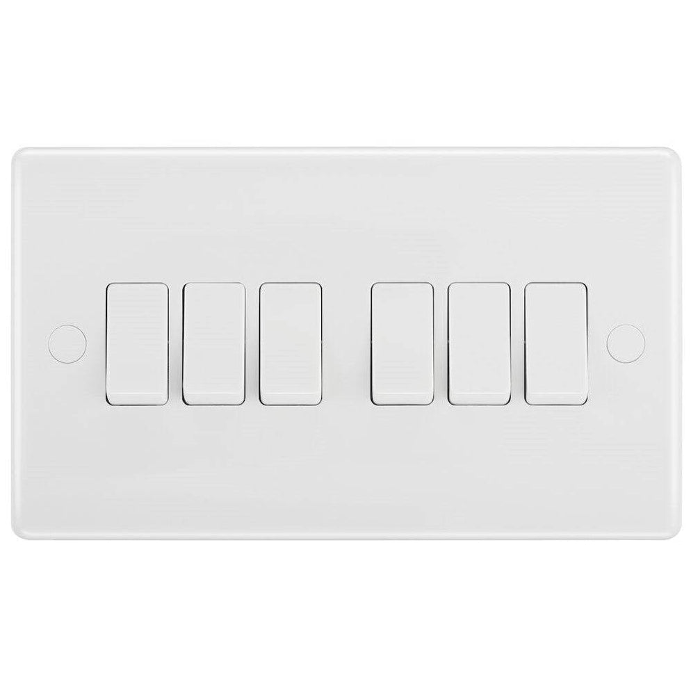 BG White Moulded 6G 2W Light Switch 846 | RS Electrical Supplies