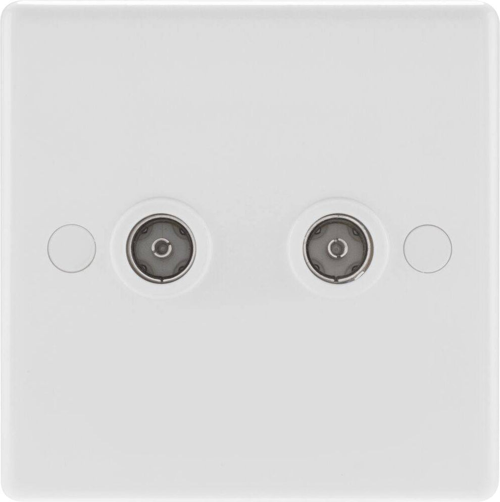 BG White Moulded Isolated Double Co-axial Socket 863 | RS Electrical ...