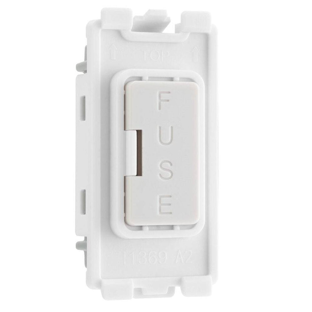 BG White Moulded PVC 13A Fuse Carrier Grid Module RFUSE| RS Electrical ...
