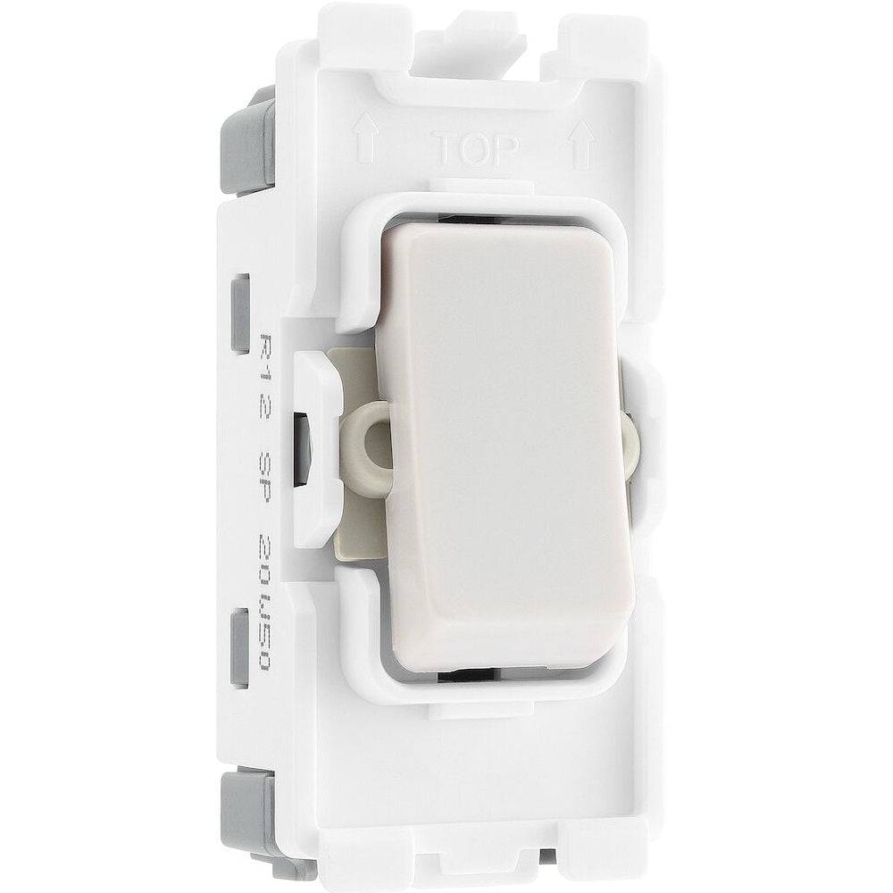 BG White Moulded PVC 20A 2 Way Grid Module R12| RS Electrical Supplies
