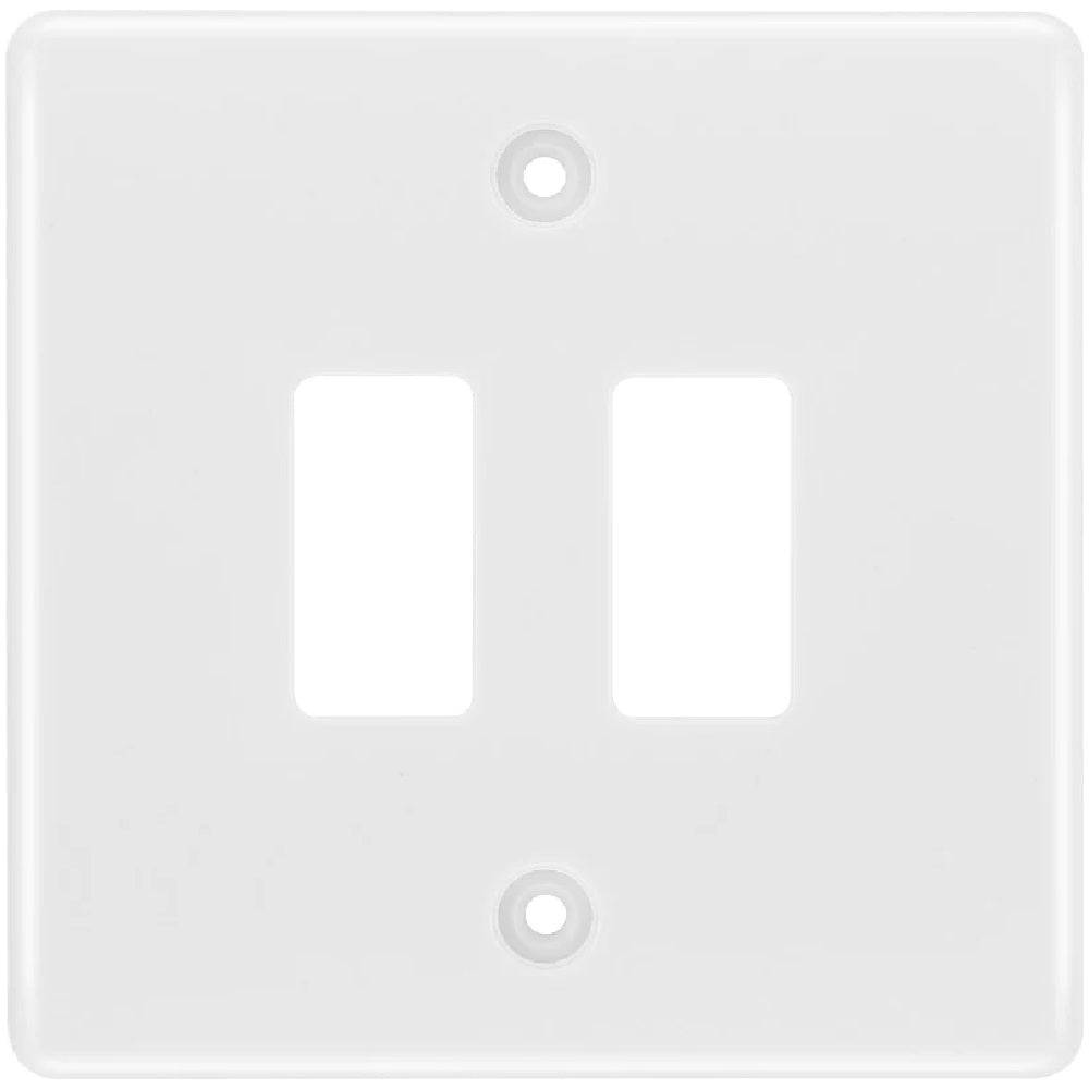 BG Moulded White PVC 2G Grid Plate R82 | RS Electrical Supplies