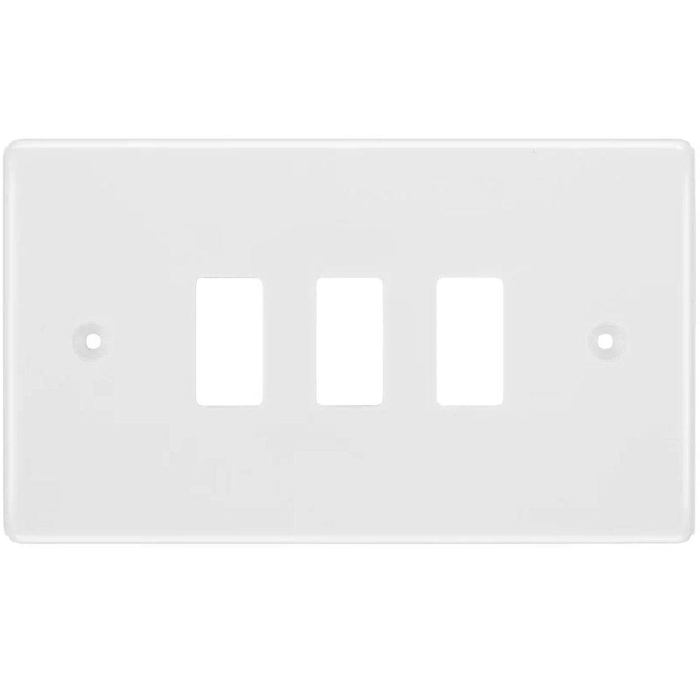 BG Moulded White PVC 3G Grid Plate R83 | RS Electrical Supplies