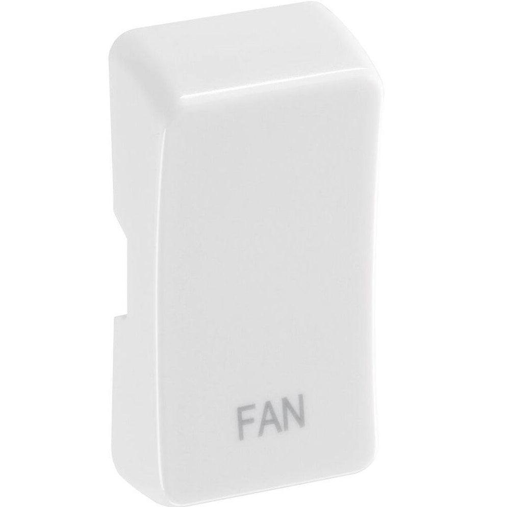 BG White Moulded PVC Engraved Fan Grid Rocker Cap RRFNW| RS Electrical ...