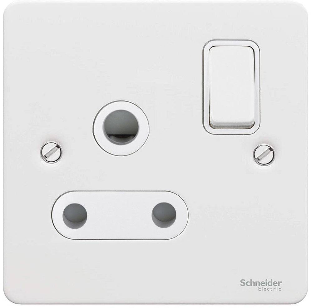 Schneider Ultimate Flat Plate White Metal 15A Socket GU3290WPW | RS ...