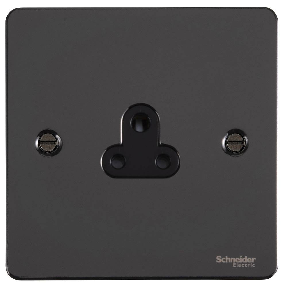 Schneider Ultimate Flat Plate Black Nickel 2A Unswitched Socket ...