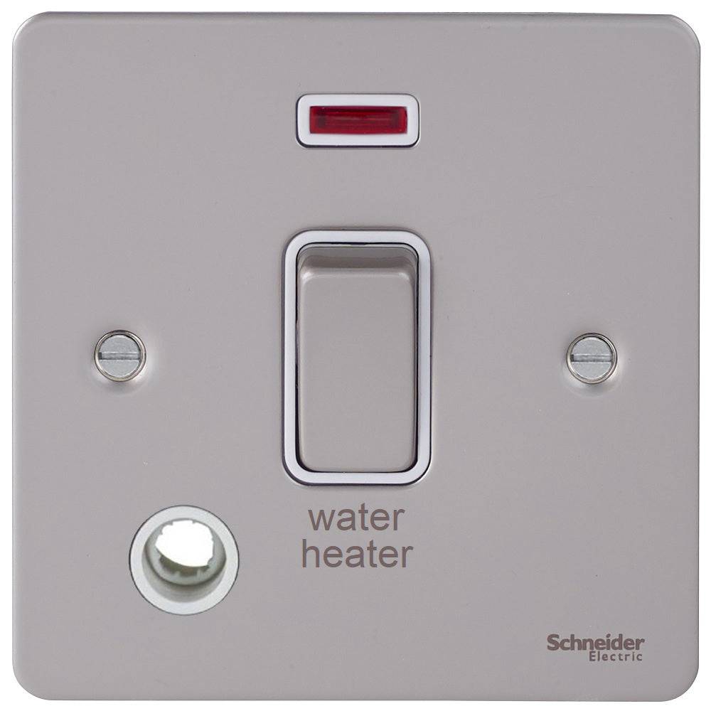 Schneider Ultimate Flat Plate Pearl Nickel 20A DP Switch Neon, Flex ...