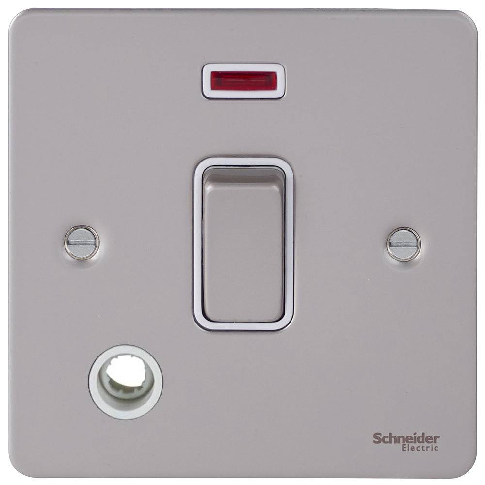 Schneider Ultimate Flat Plate Pearl Nickel 20A DP Switched Spur with ...