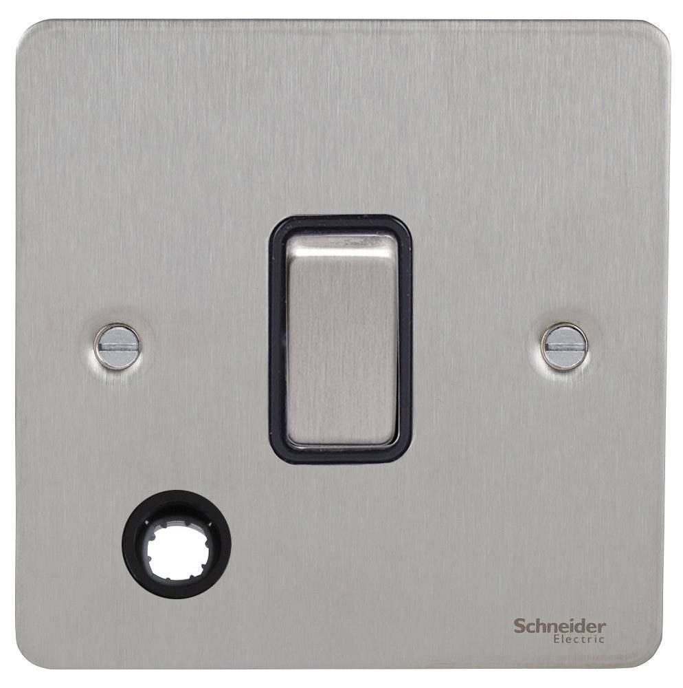 Schneider Ultimate Flat Plate Stainless Steel 20A Double Pole Switch ...