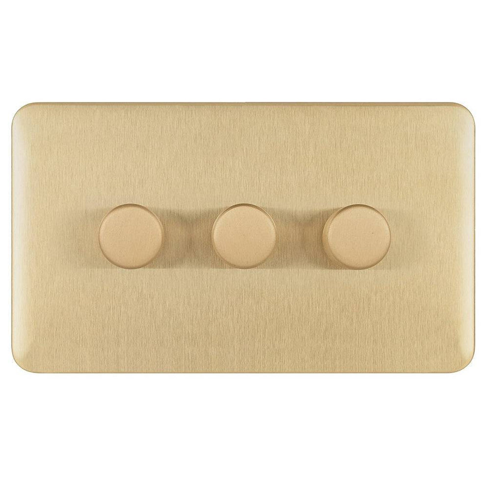 Schneider Lisse Deco Satin Brass 3G 2W 250W Dimmer Switch GGBL6032CSBS ...