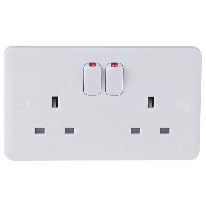 Schneider Lisse White 13A Double Socket GGBL3020 | RS Electrical Supplies