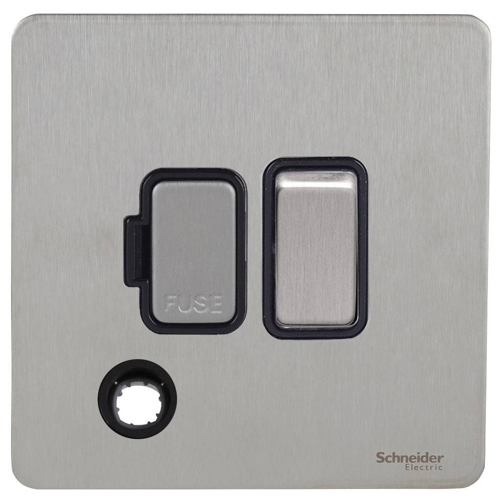 Schneider Ultimate Screwless Stainless Steel 13A Switched Spur with ...