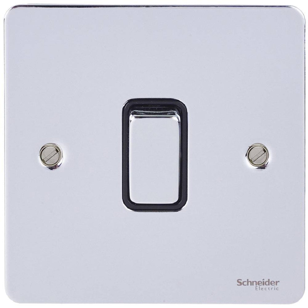 Schneider Ultimate Flat Plate Polished Chrome 1G Retractive Switch ...