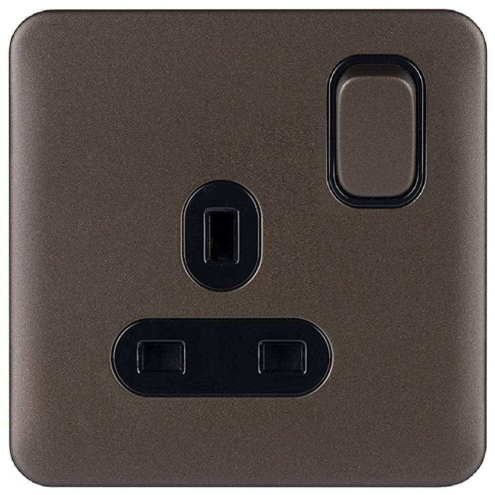 Schneider Lisse Deco Mocha Bronze 13A DP Single Socket GGBL3010DBMB ...