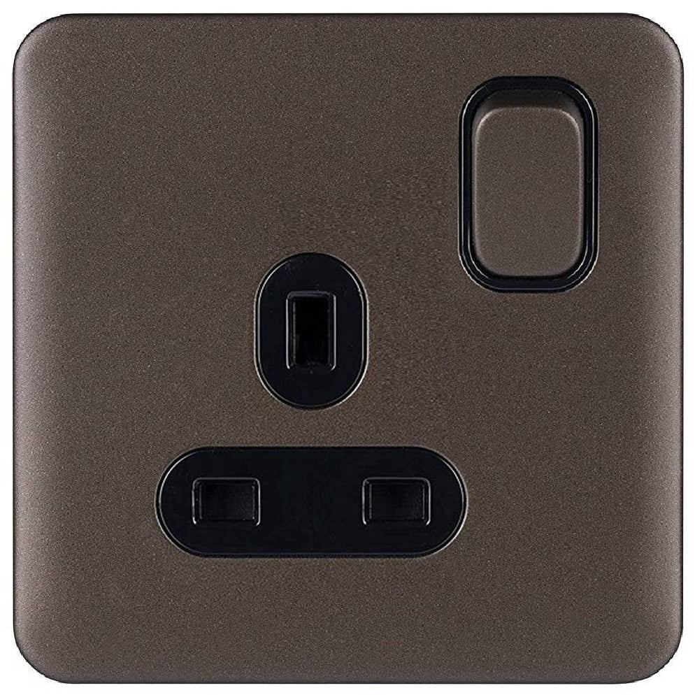 Schneider Lisse Deco Mocha Bronze 13A DP Single Socket GGBL3010DBMB ...